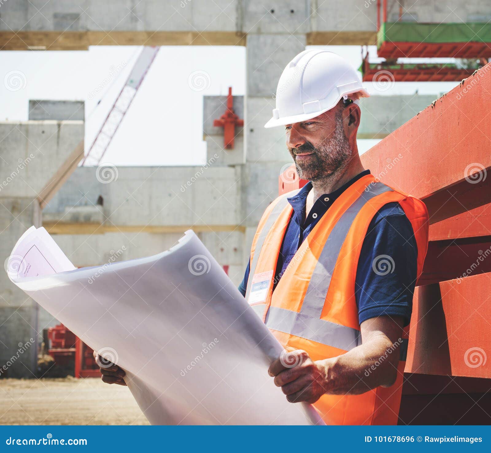 Site Engineer on a Construction Site Stock Photo - Image of outdoors ...