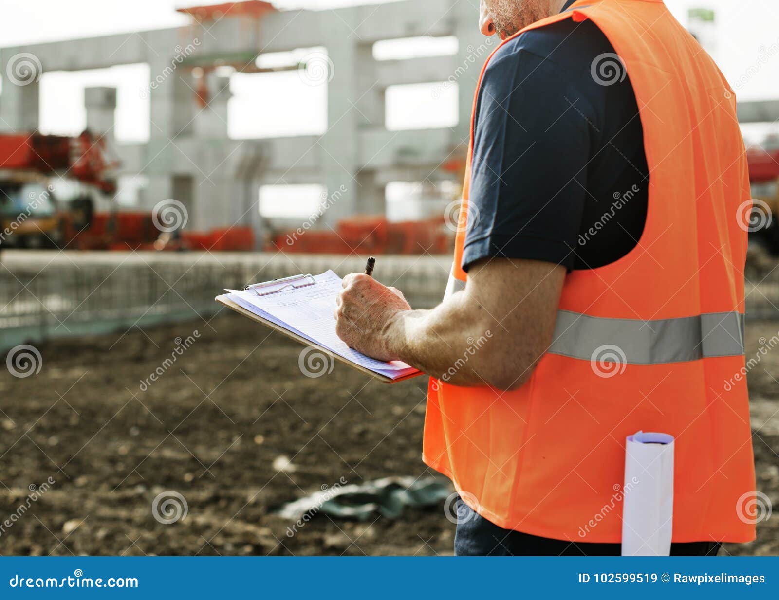 Site Engineer on a Construction Site Stock Image - Image of career ...