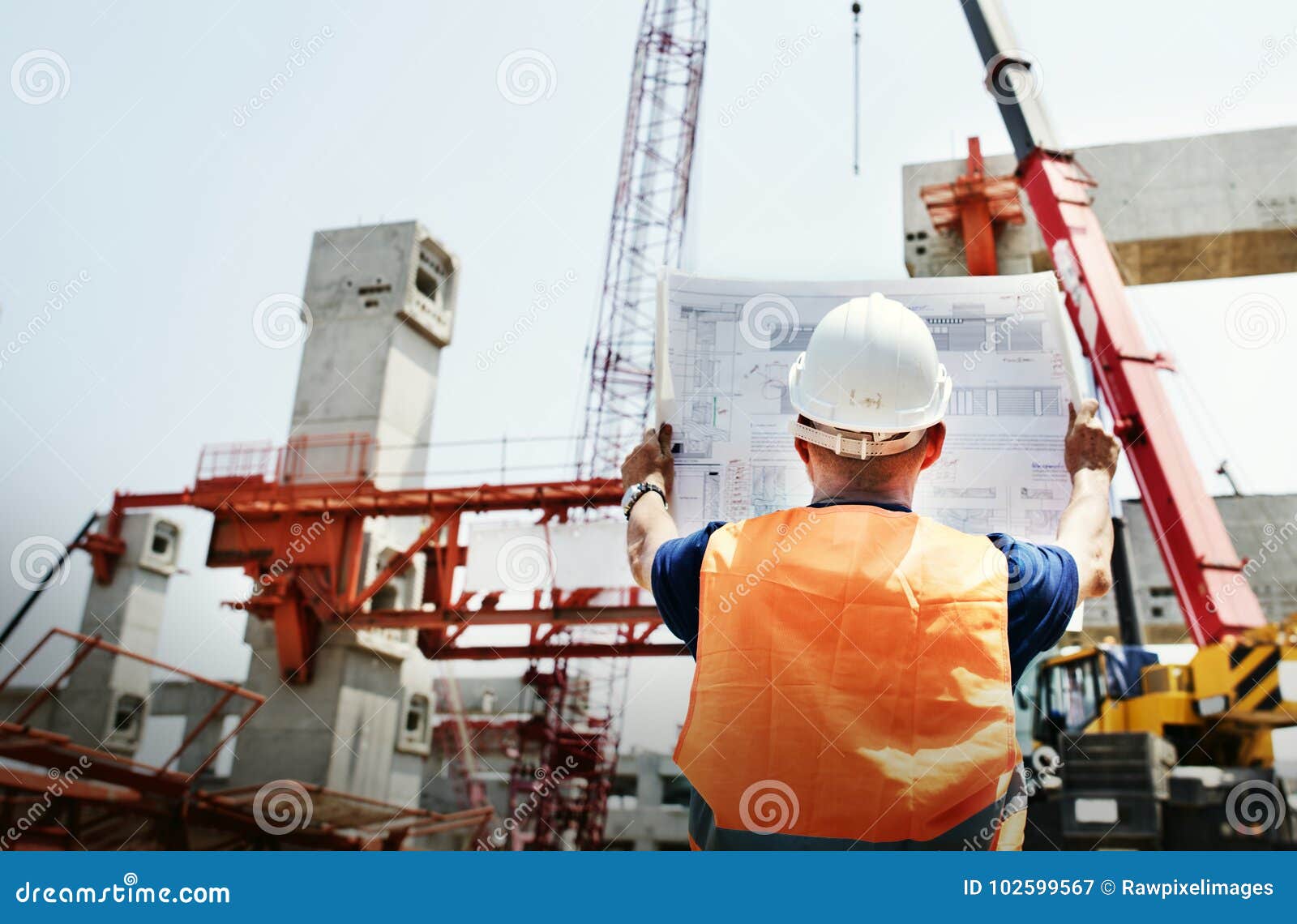 Site Engineer on a Construction Site Stock Image - Image of building ...