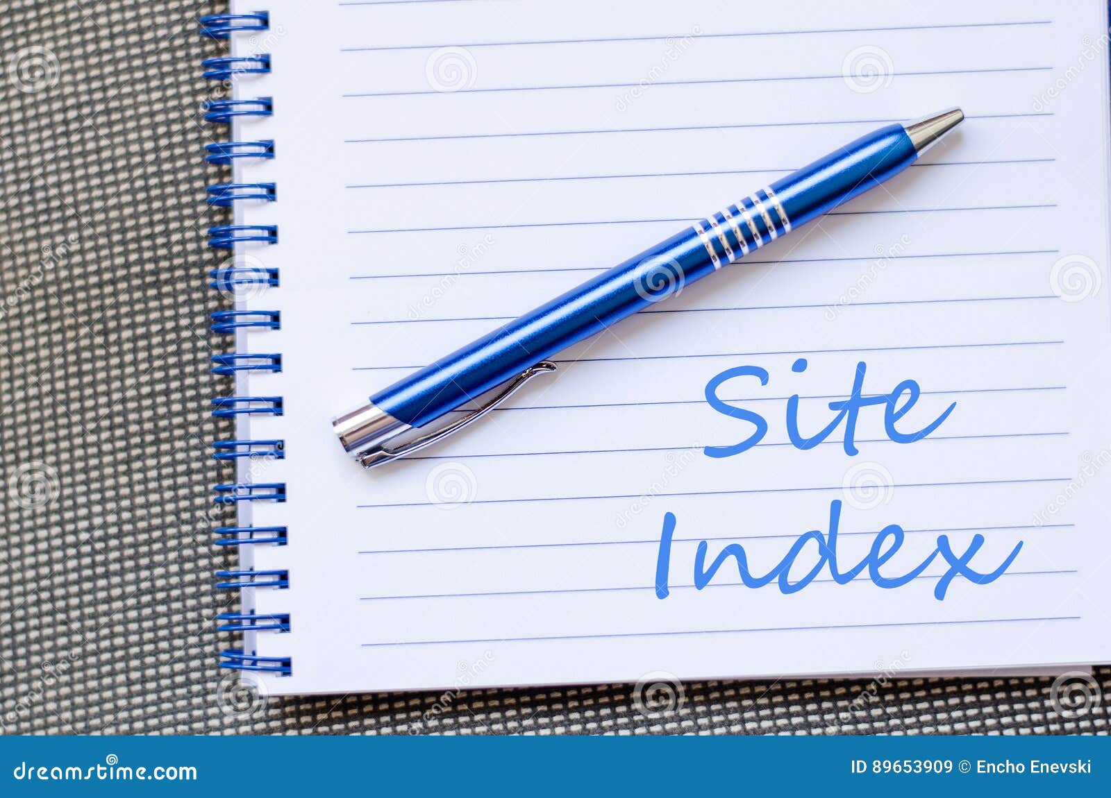Site Index Write on Notebook Stock Image - Image of organization ...