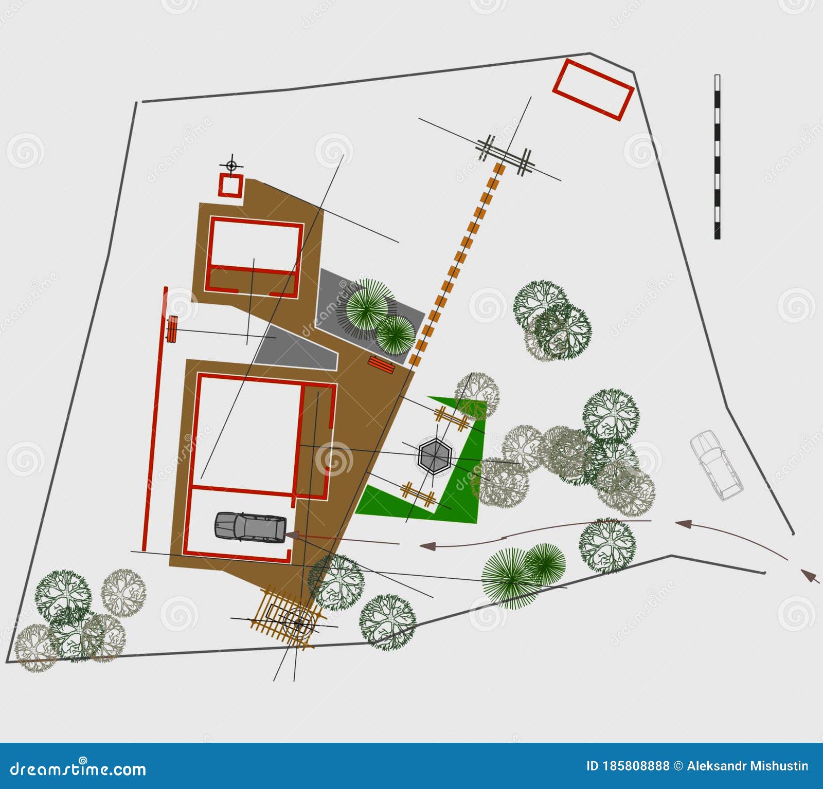 Site Landscape Plan stock illustration. Illustration of landscape ...