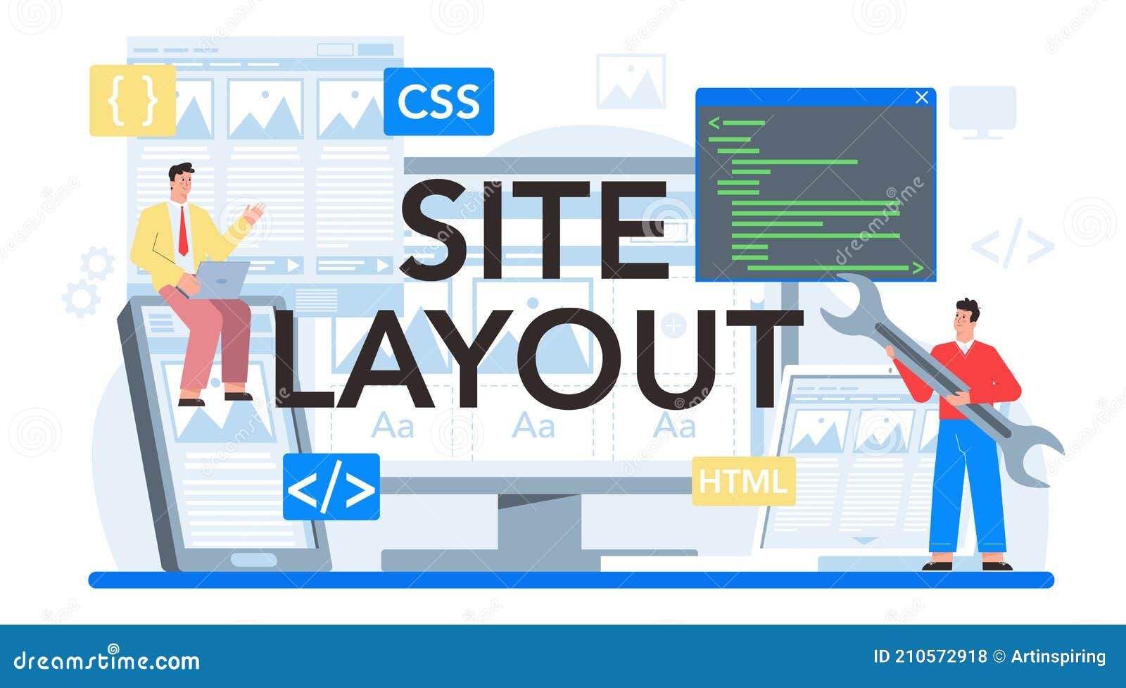 Site Layout Typographic Header. Web Development, Mobile App Design ...