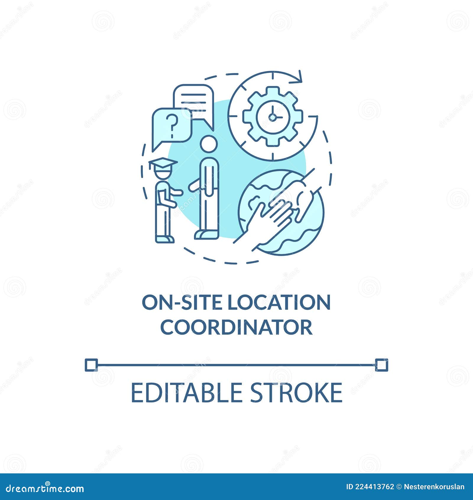 On-site Location Coordinator Concept Icon Stock Vector - Illustration ...