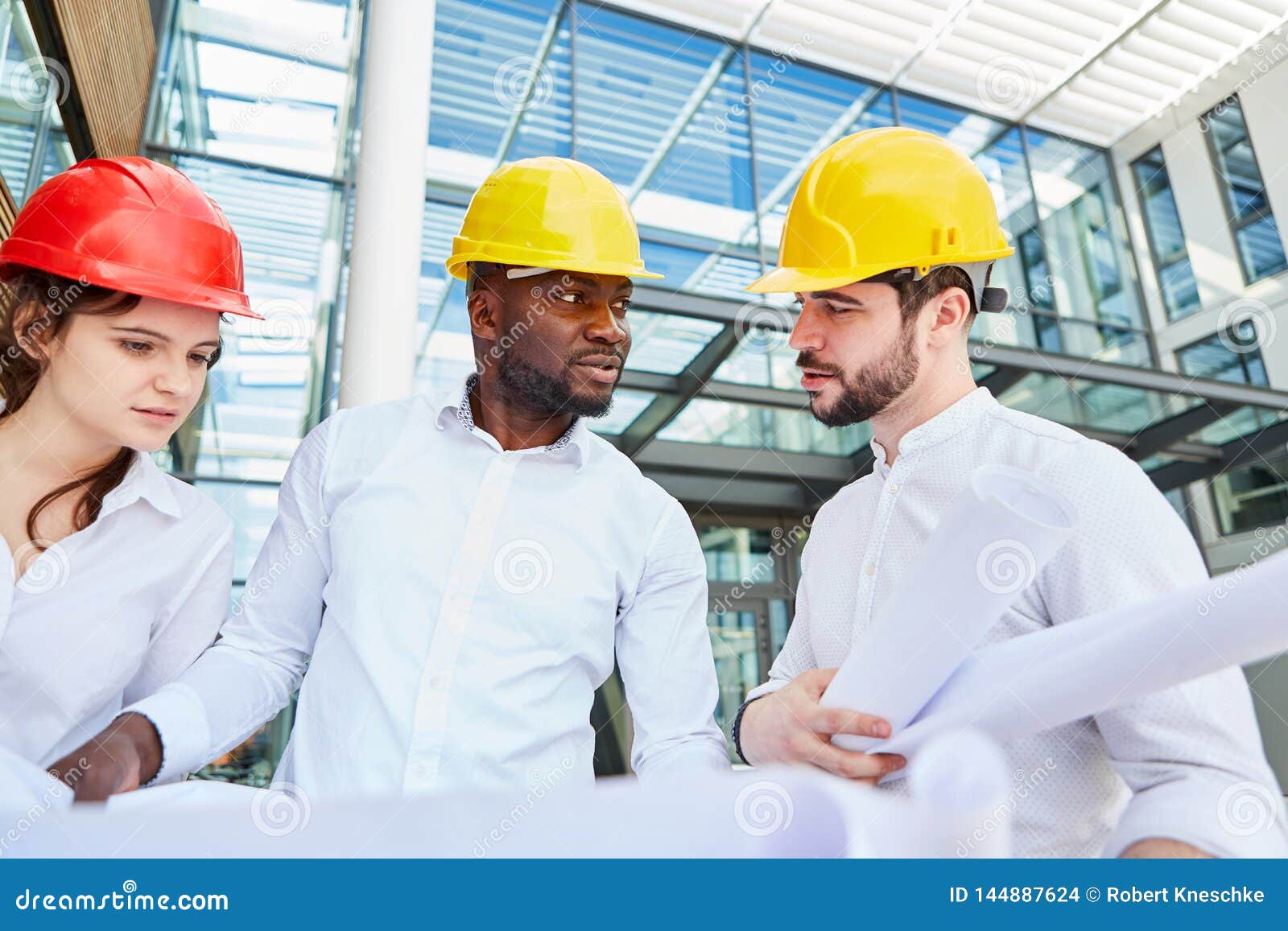 Site Manager Talks To Architect and Engineer Stock Photo - Image of ...