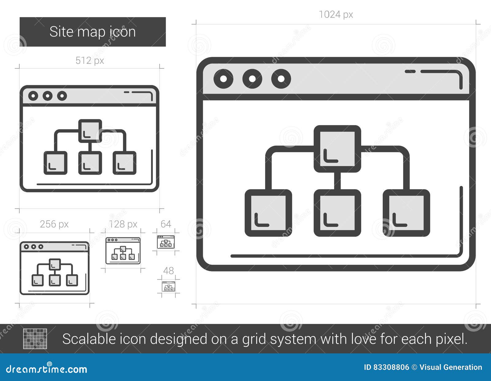 Site map line icon. stock vector. Illustration of isolated - 83308806