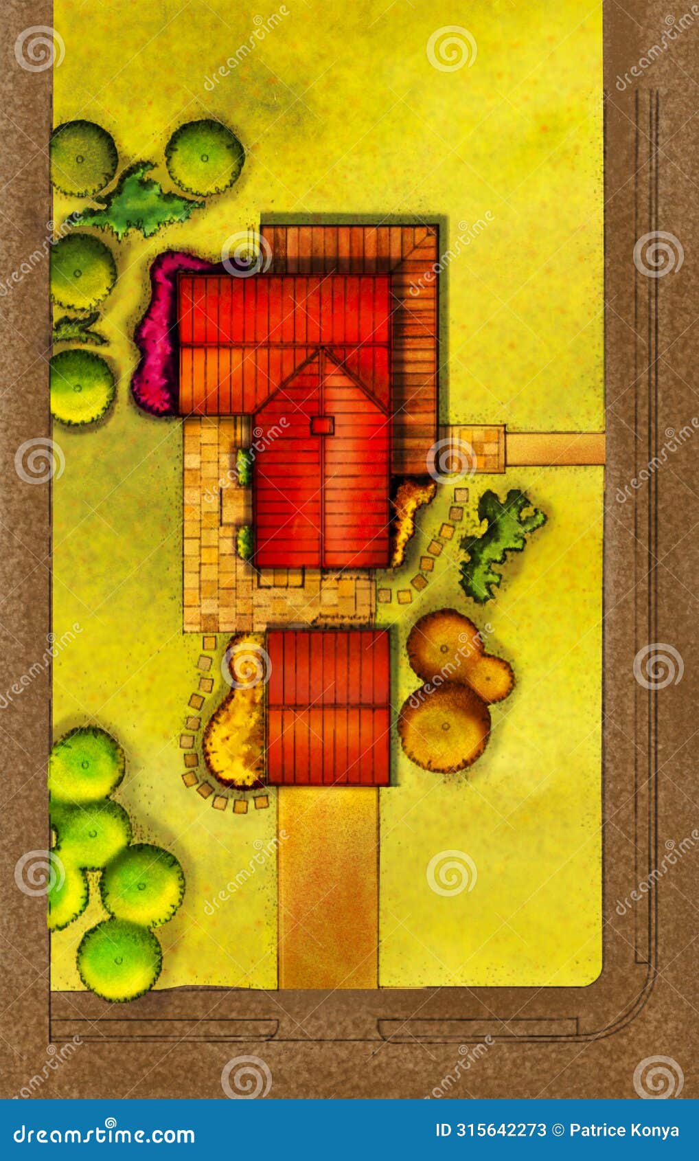 Site plan digital drawing stock illustration. Illustration of nature ...