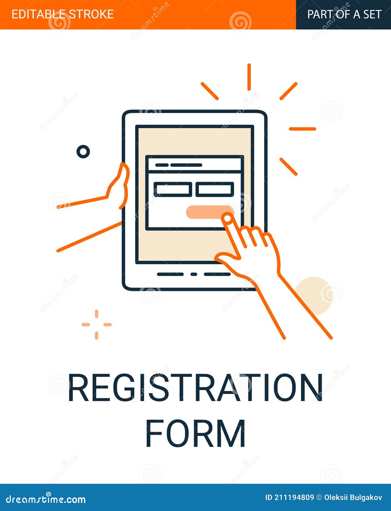 Outline Registration Mark Vector Icon. Isolated Black Simple Line ...