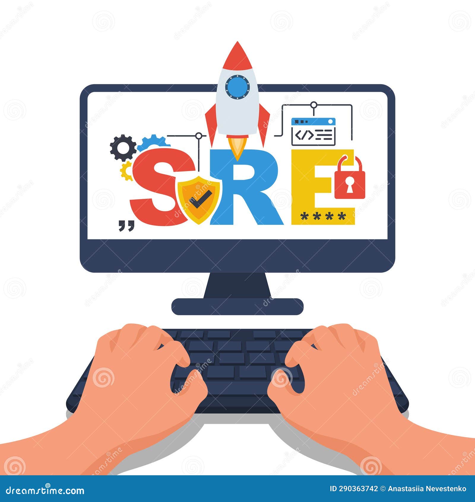 Site Reliability Engineering. SRE Concept Stock Vector - Illustration ...
