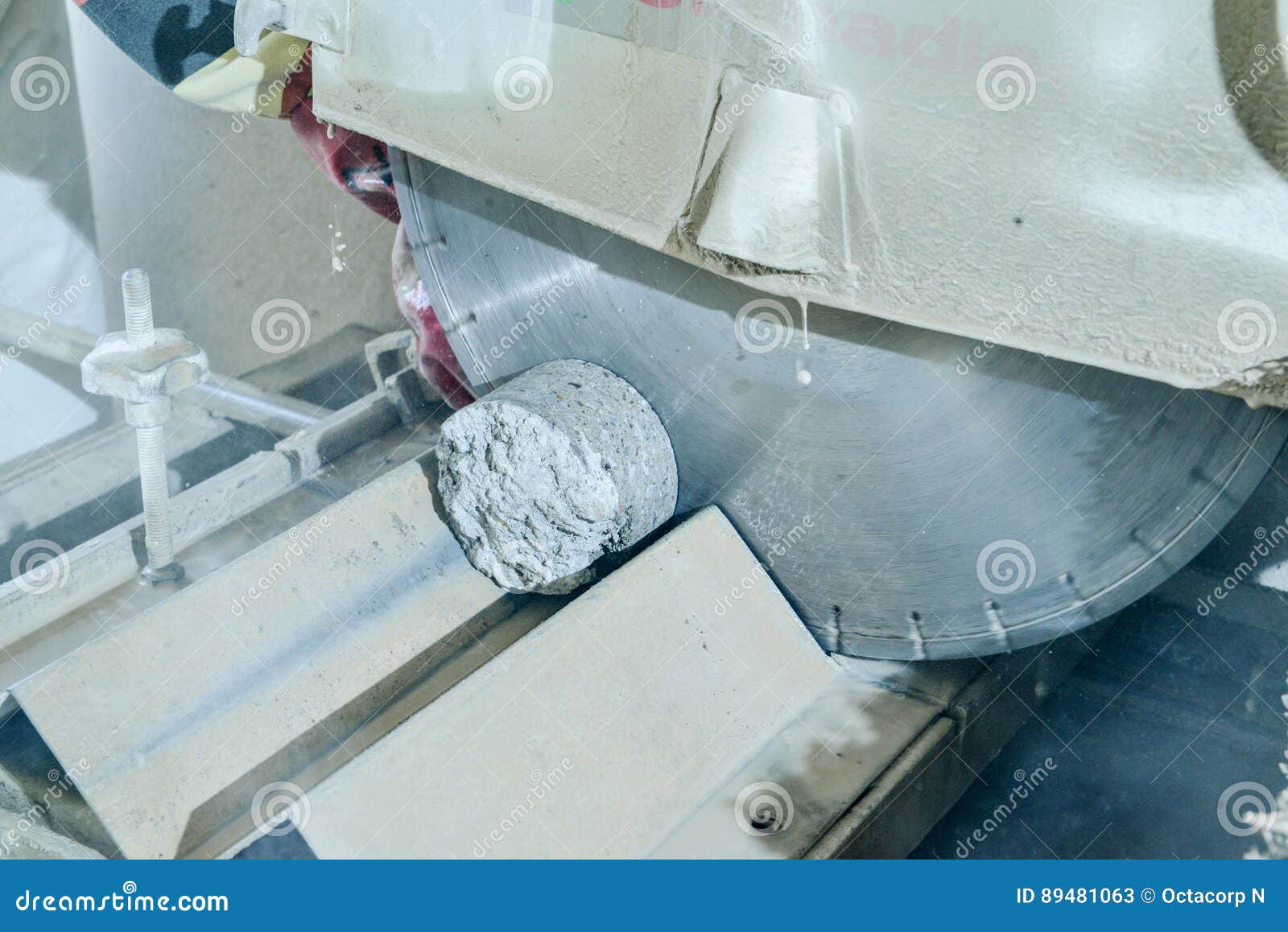 On Site Road Testing Laboratory. Placing Sample of Gravel into a Stock ...