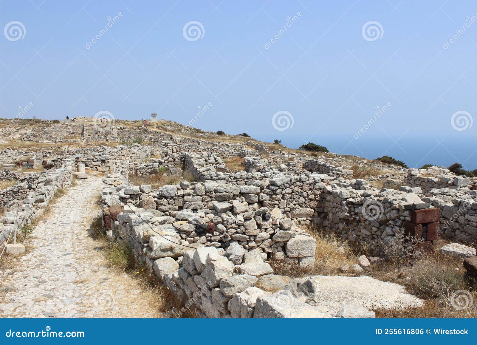 Site with Ruined Stones Walls on Edge of a Cliff Stock Photo - Image of ...