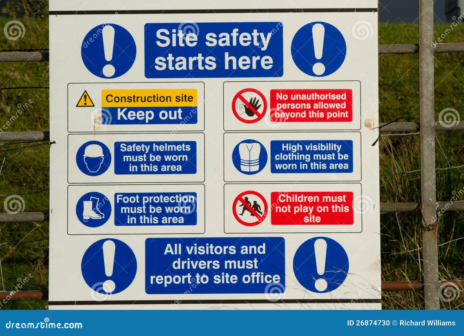 Site safety sign. stock photo. Image of warning, prevention - 26874730