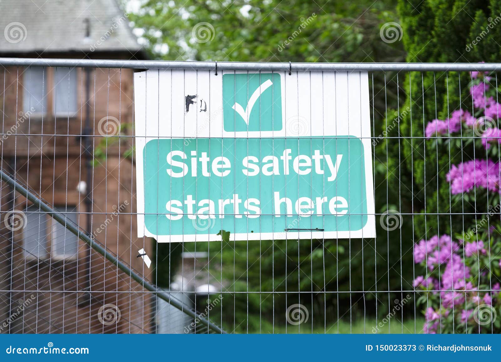 Site Safety Starts Here Sign at Construction Site Stock Image - Image ...