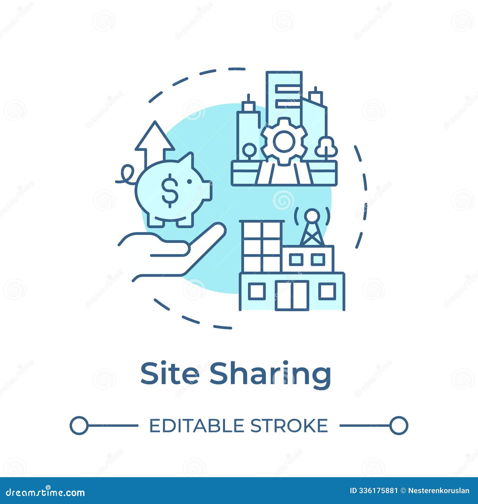 Site Sharing Soft Blue Concept Icon Stock Vector - Illustration of ...