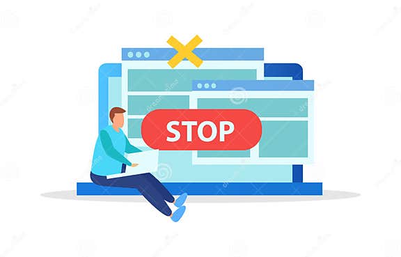 Site Stopped Working Composition Stock Vector - Illustration of stop ...