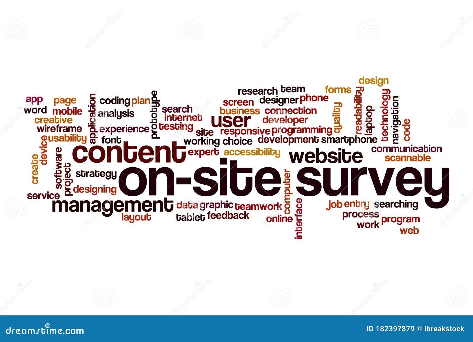 On-site Survey Word Cloud Concept Stock Illustration - Illustration of ...