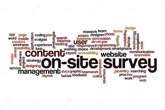 On-site Survey Word Cloud Concept Stock Illustration - Illustration of ...