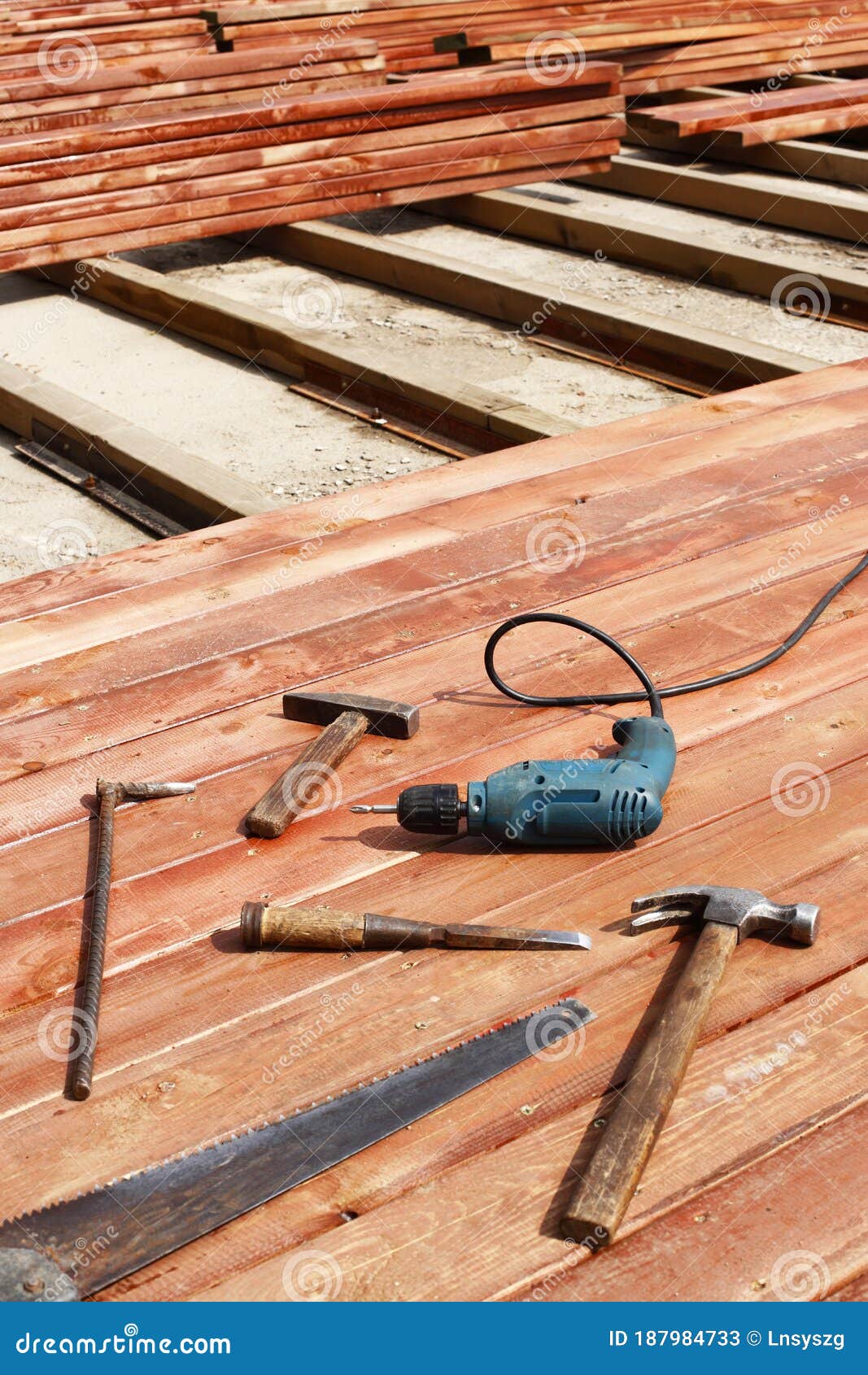 Construction Site and Tools Stock Image - Image of electric ...