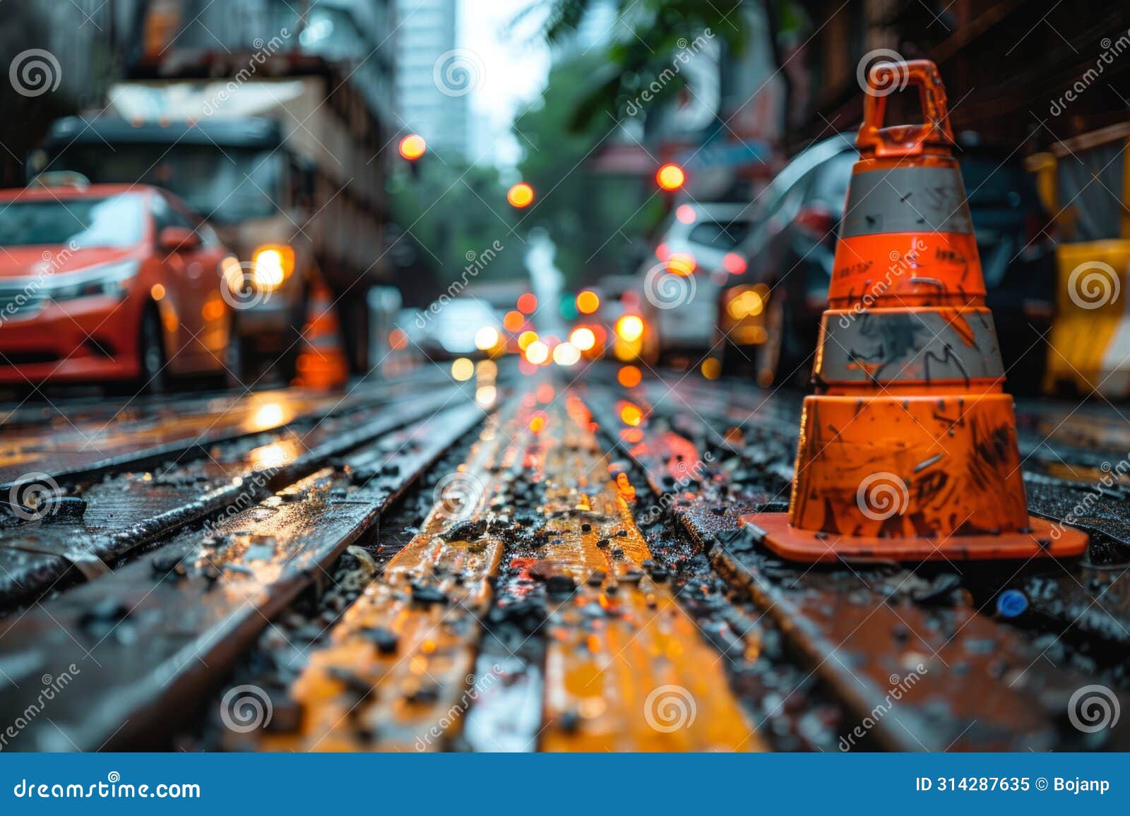 Site Under Construction, Work in Progress on the Street Stock ...