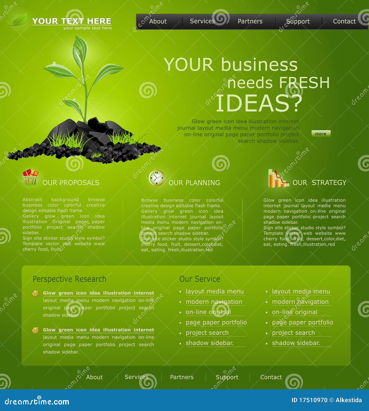 Site Web Pour Des Affaires. Vert Avec La Pousse Verte Illustration de ...