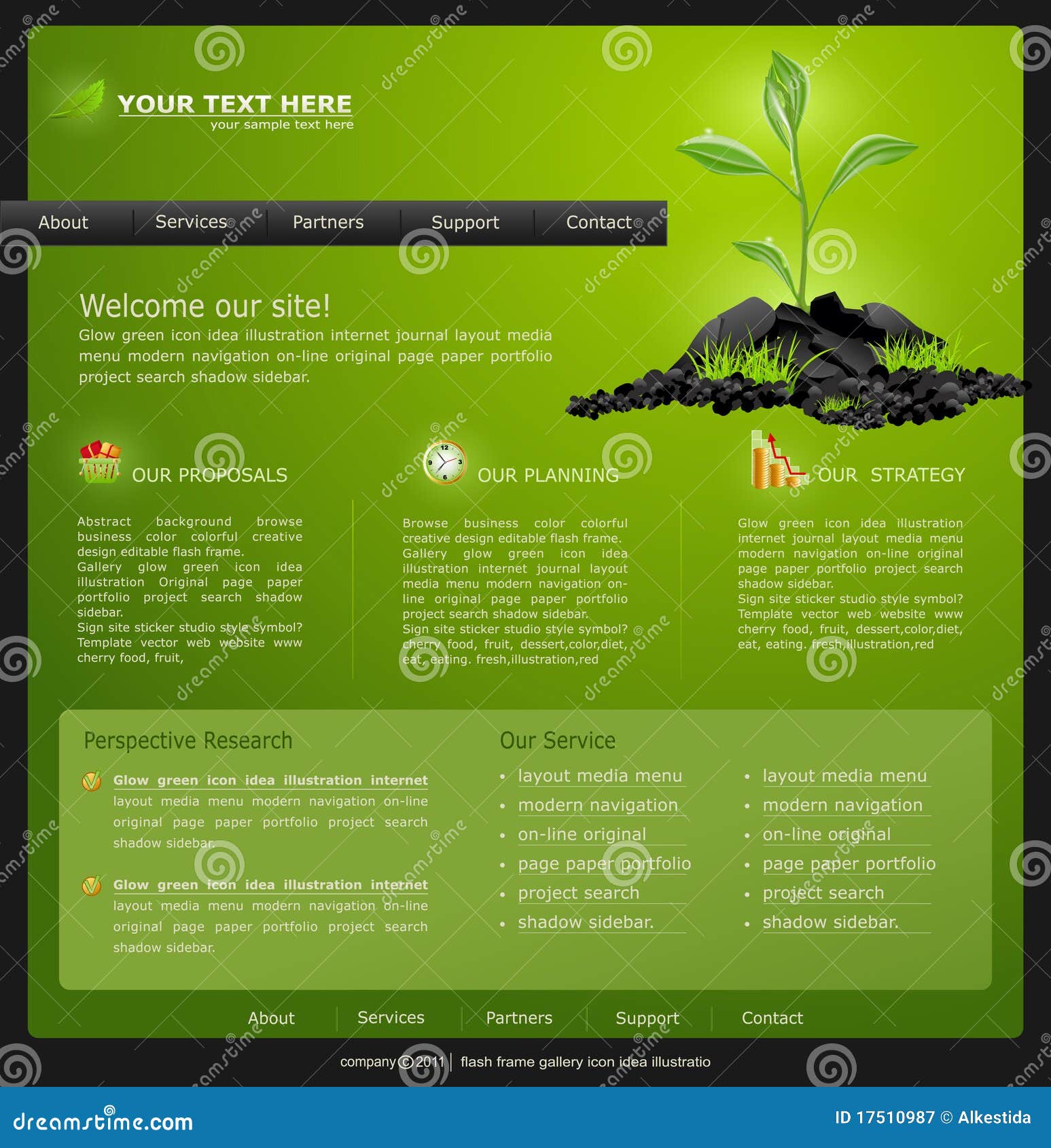 Site Web Pour Des Affaires. Vert Avec La Pousse Verte Illustration de ...