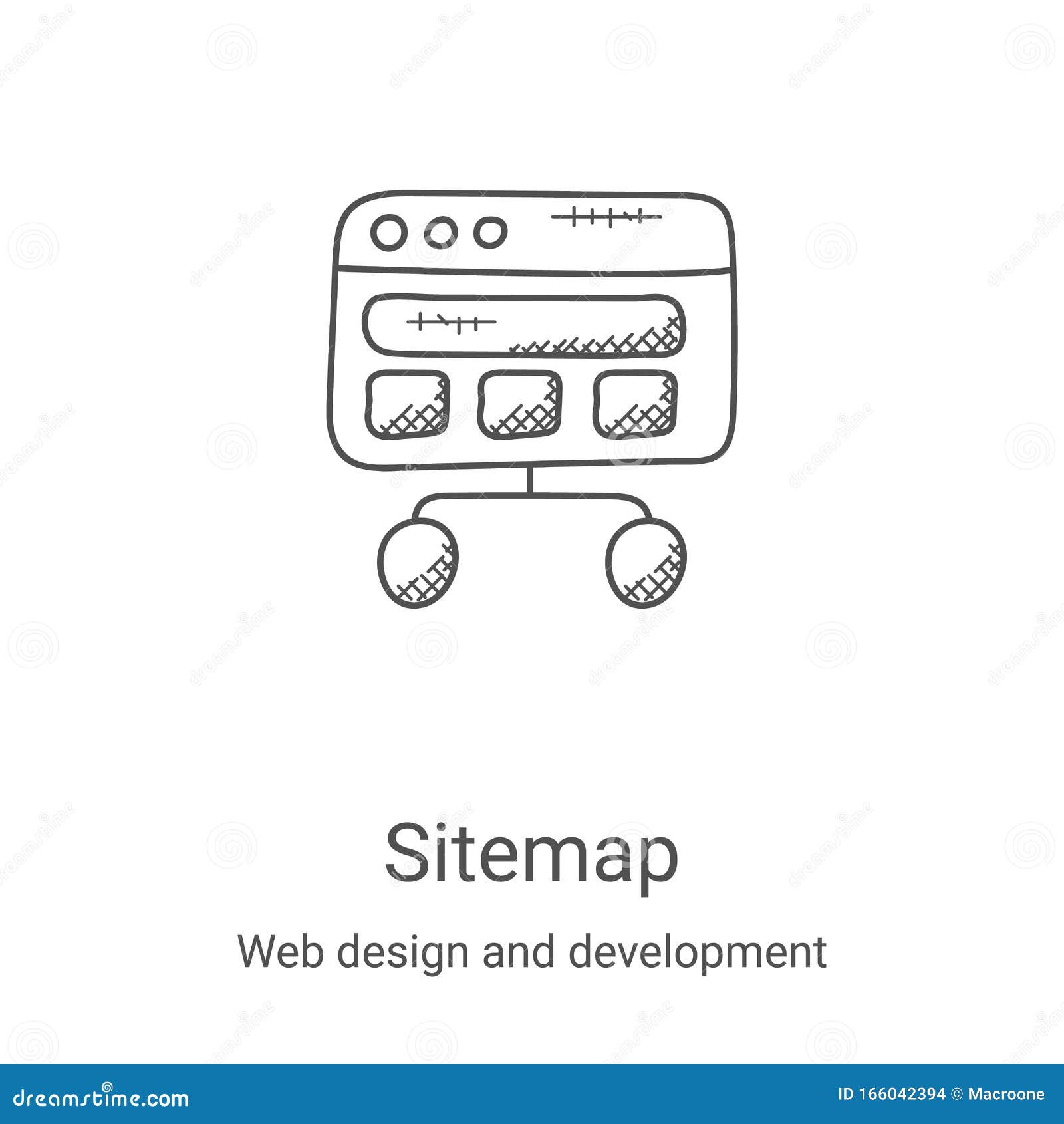 Sitemap Icon Vector from Web Design and Development Collection. Thin ...