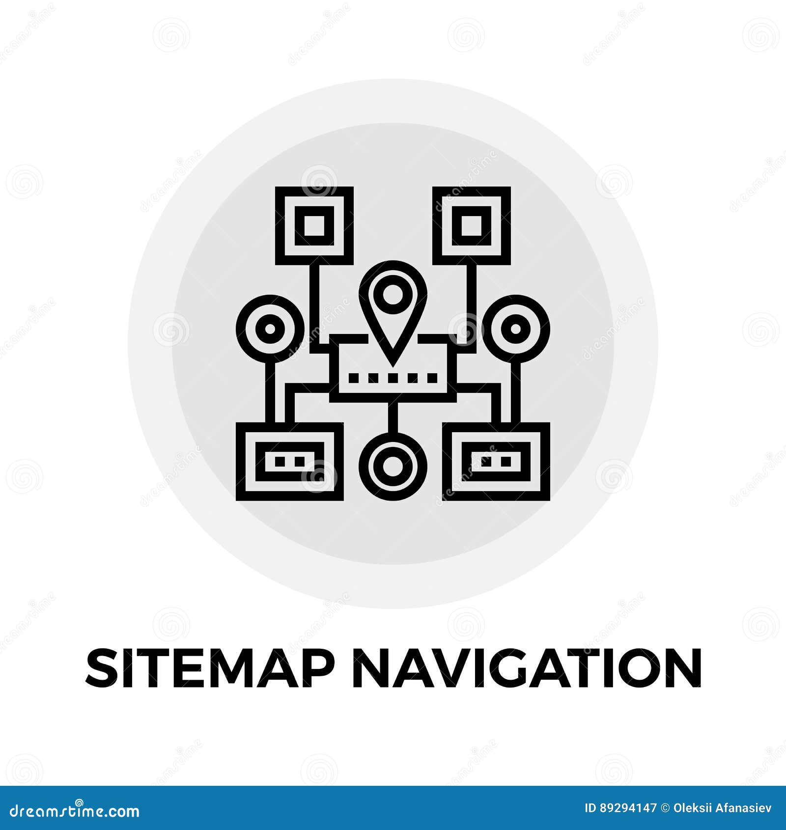 Sitemap Navigation Line Icon Stock Vector Illustration Of