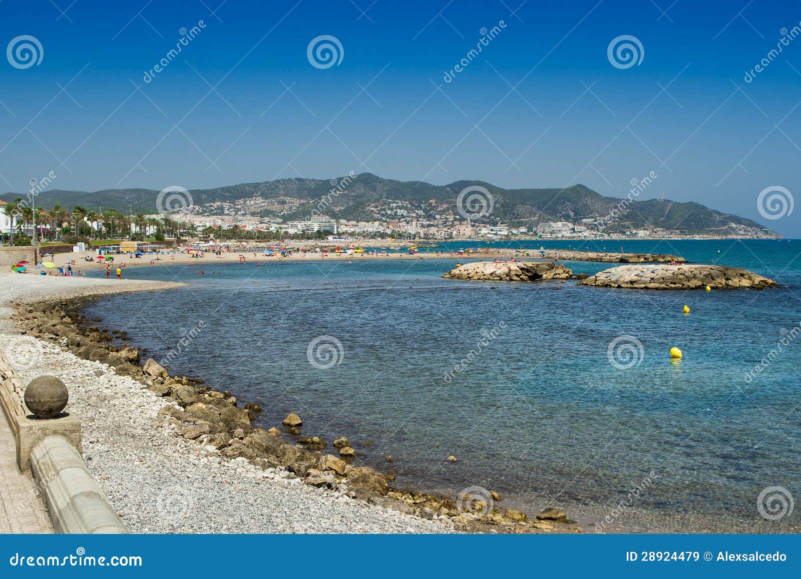 Sitges beach stock image. Image of barcelona, spain, garraf - 28924479