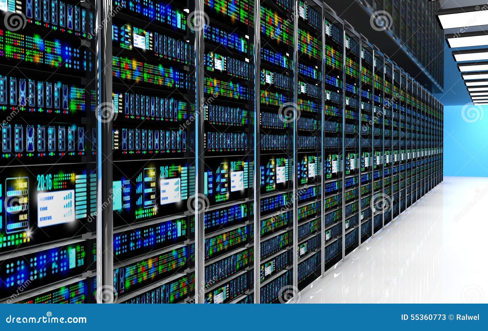 Sitio En Datacenter, Sitio Del Servidor Equipado De Los Servidores De ...