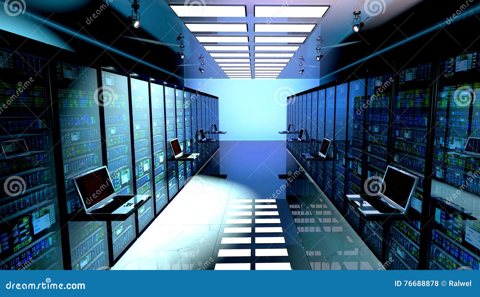 Sitio En Datacenter, Sitio Del Servidor Equipado De Los Servidores De ...