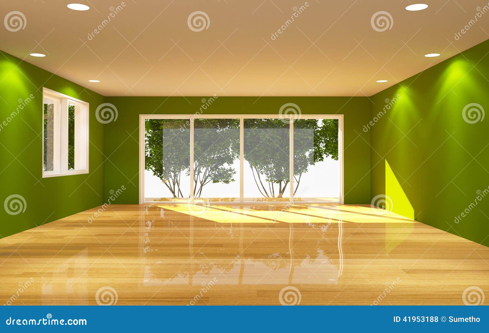 Sitio verde interior stock de ilustración. Ilustración de apartamento ...