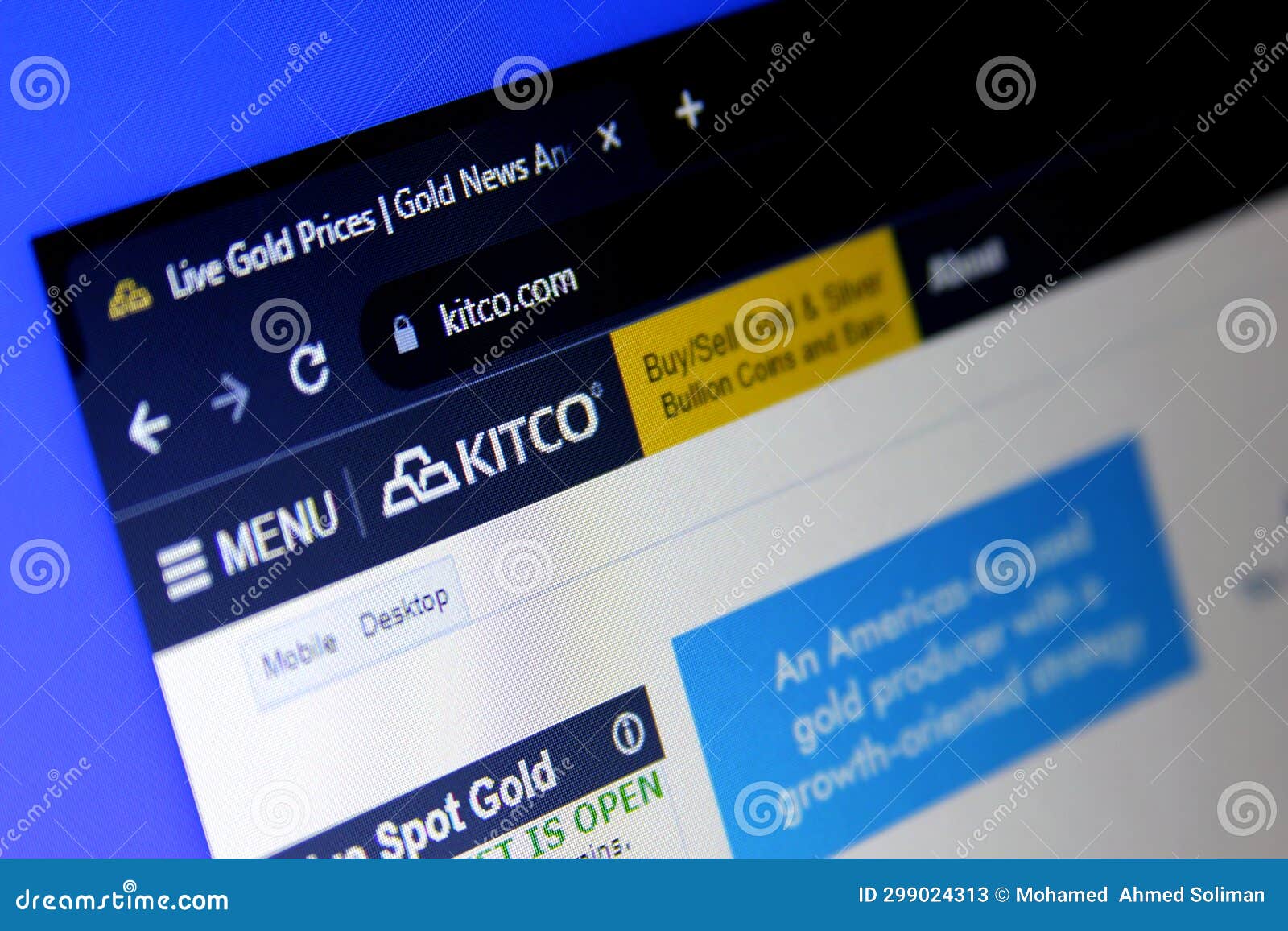 Sitio Web De Oro De Metales Kitco Foto de archivo editorial - Imagen de ...