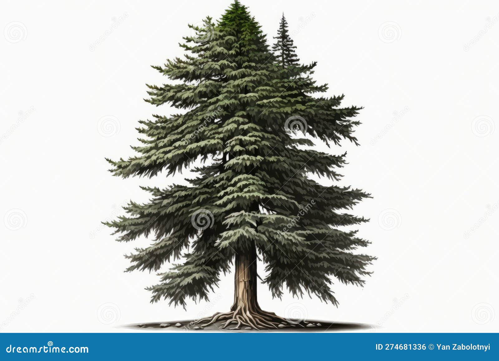 Sitka Spruce Tree on a White Background. Generative AI Stock ...
