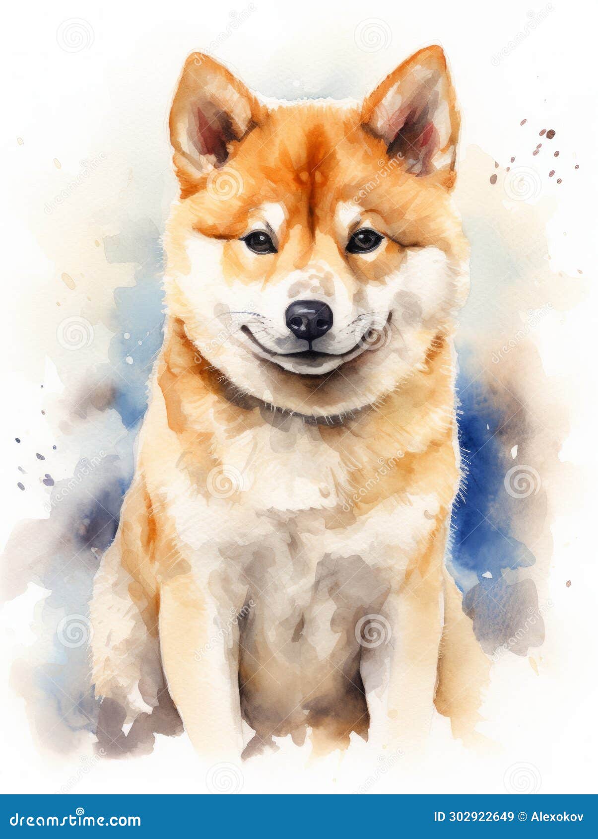 Sitting Akita Inu with Noble Expression AI Generated Stock Illustration ...