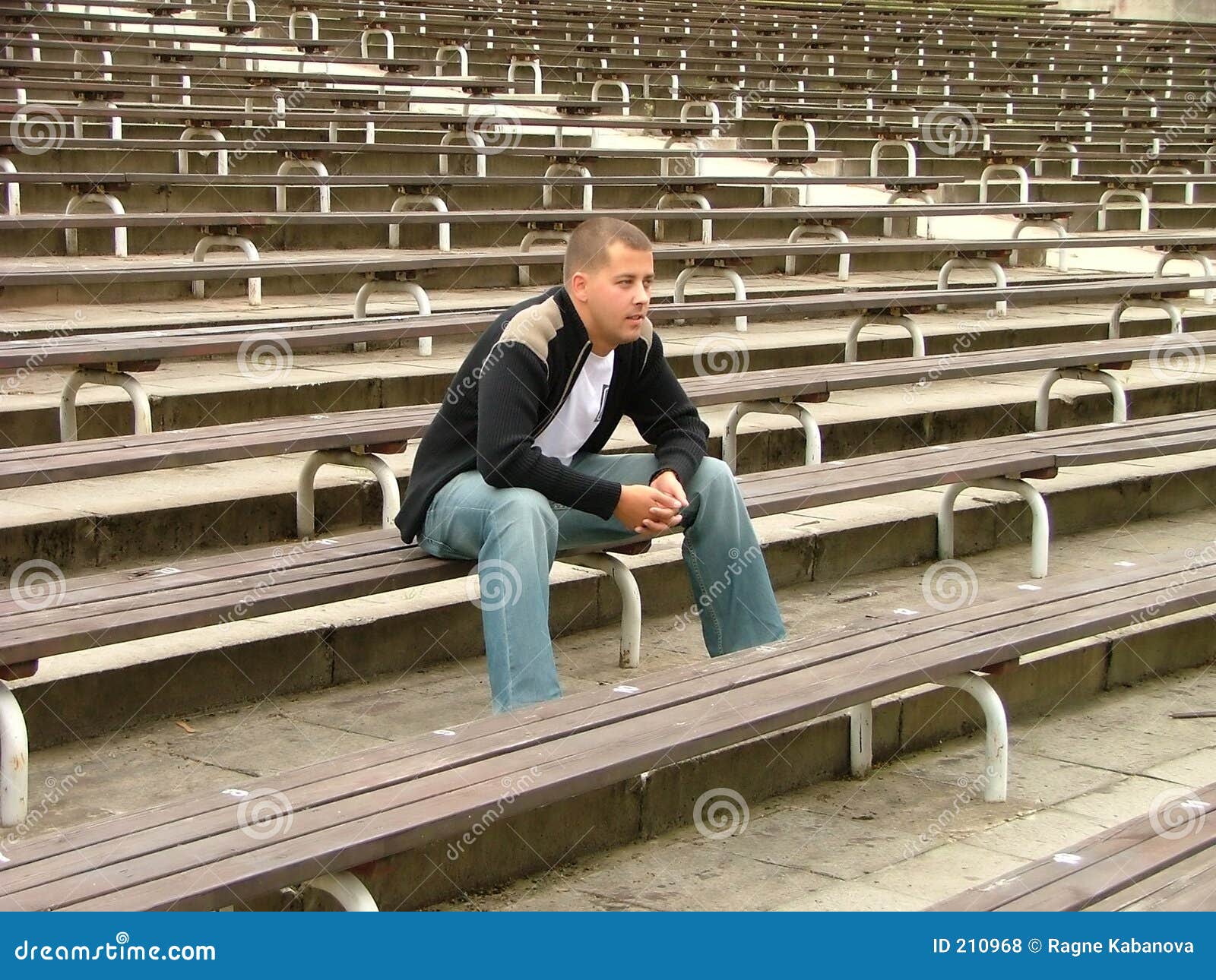 Sitting alone stock photo. Image of bench, male, caucasian - 210968