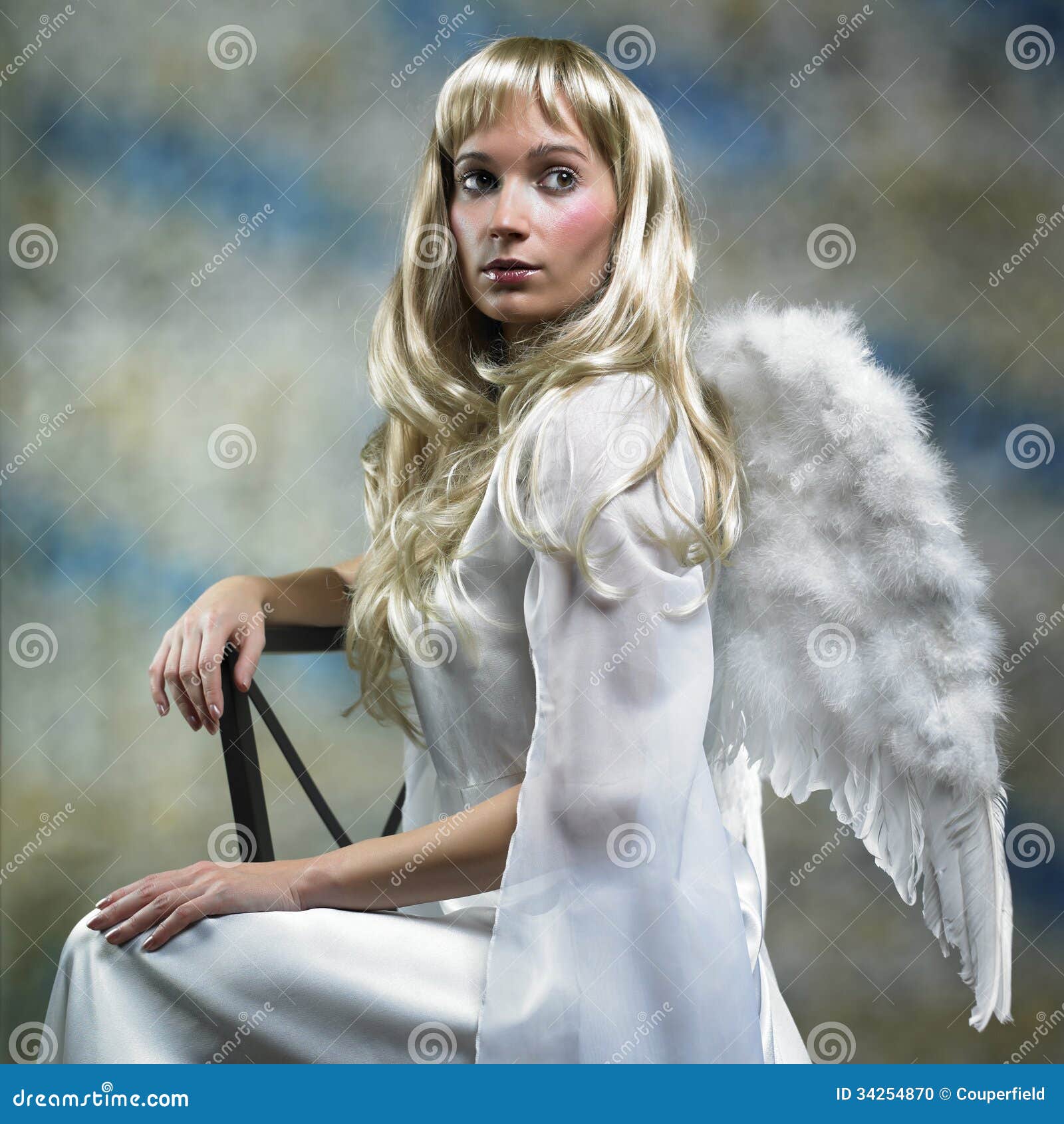 Sitting angel stock photo. Image of mystic, lady, hair - 34254870