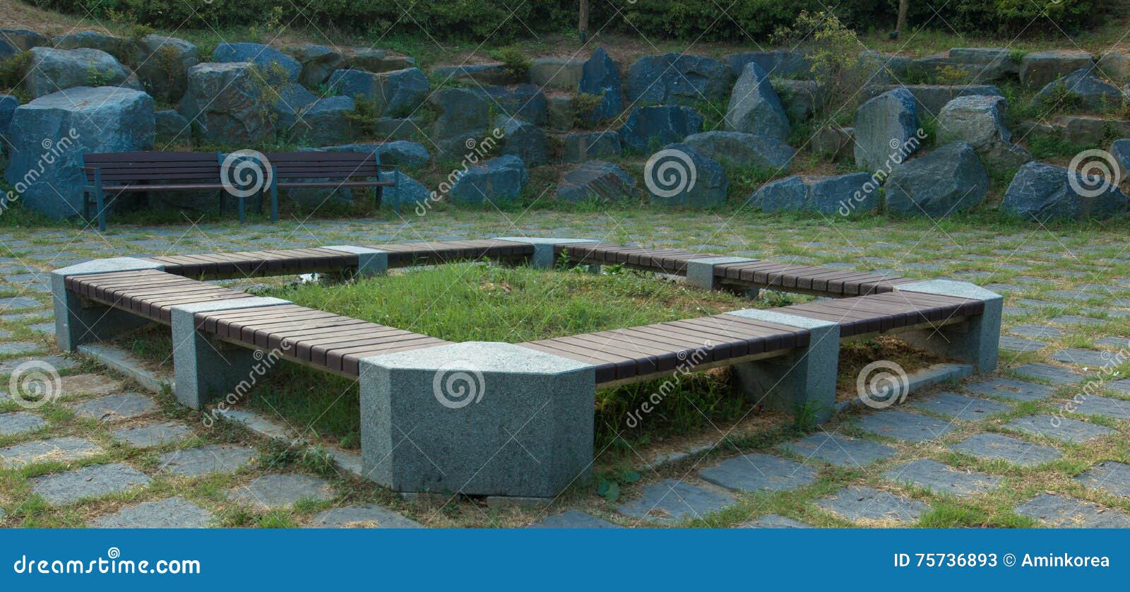 Sitting Area in a Country Park Stock Image - Image of background, lots ...