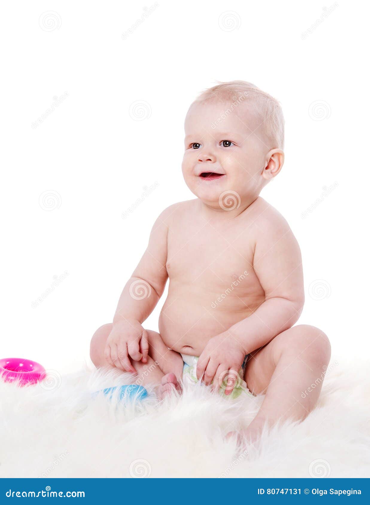 Sitting baby playing stock image. Image of asking, surprised - 80747131