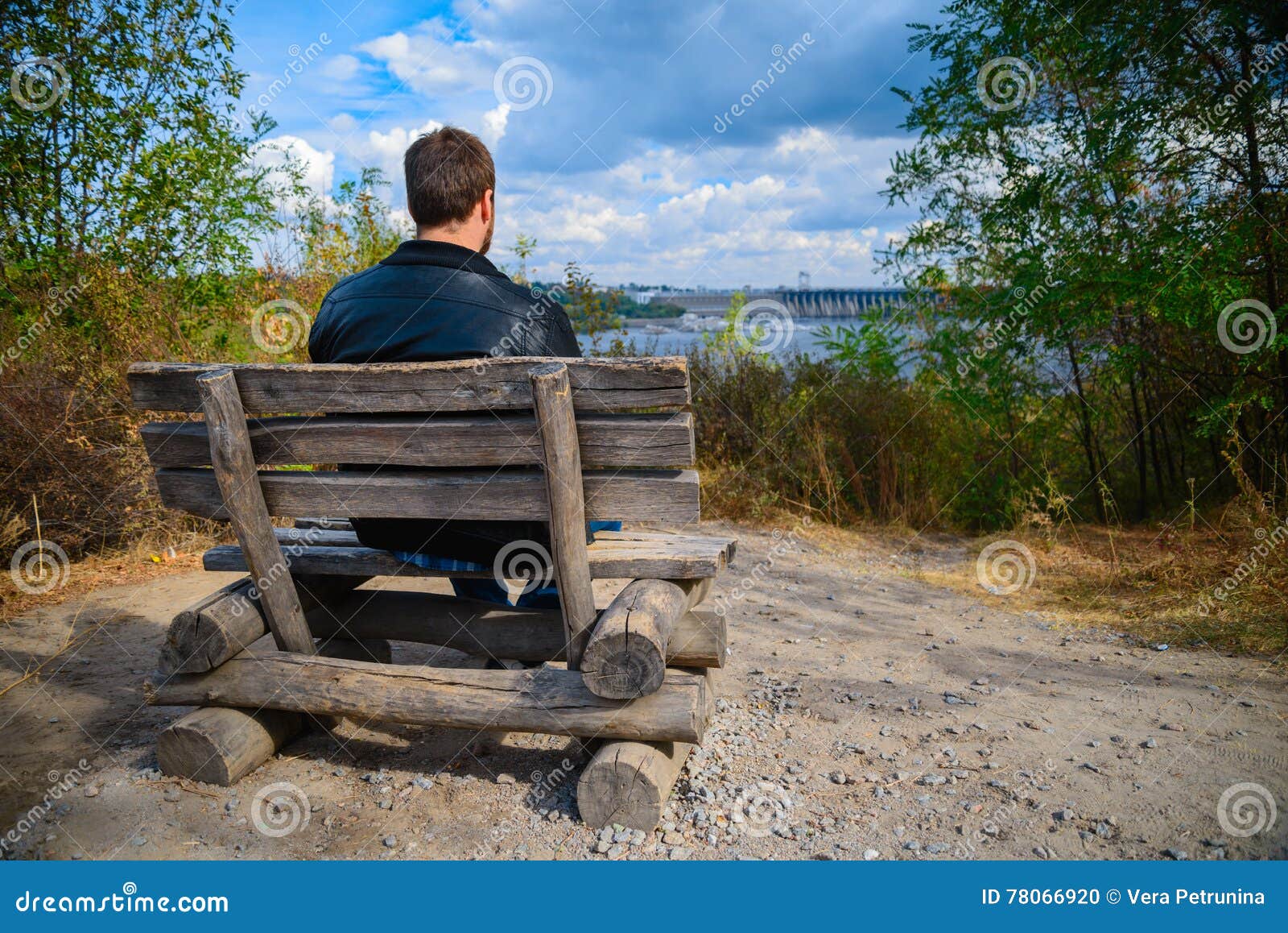 Sitting on a bench stock photo. Image of bench, gloom - 78066920