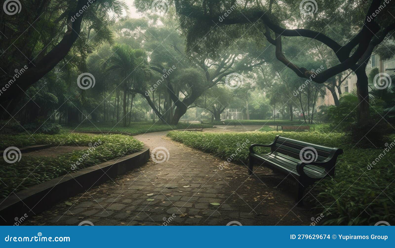 Sitting on Bench, Surrounded by Tranquil Scene of Nature Beauty ...