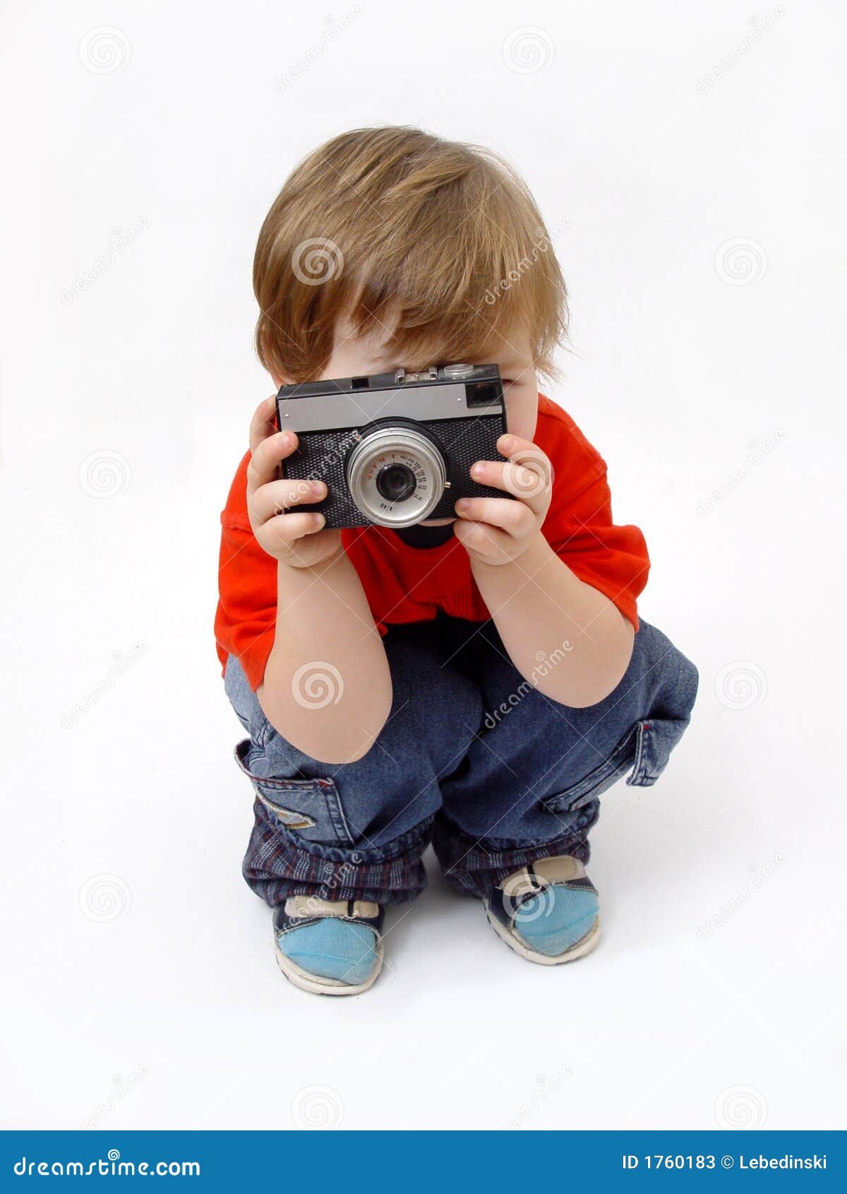 Sitting Boy and Photo Camera Stock Image - Image of effort, wisdom: 1760183