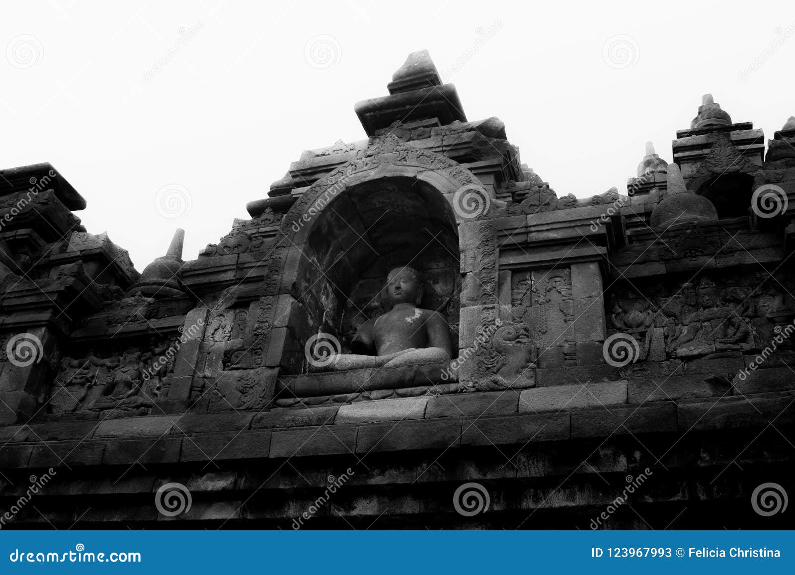 Buddha Statue at Borobudur Temple Stock Image - Image of statue, java ...