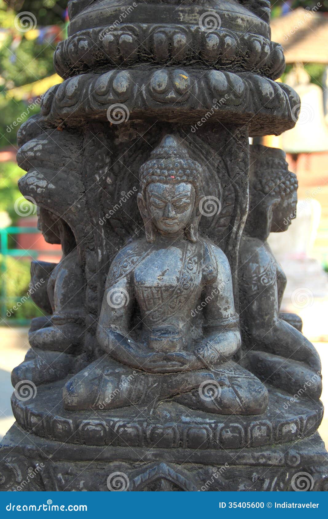 Sitting Buddha statue. stock photo. Image of stone, nepal - 35405600