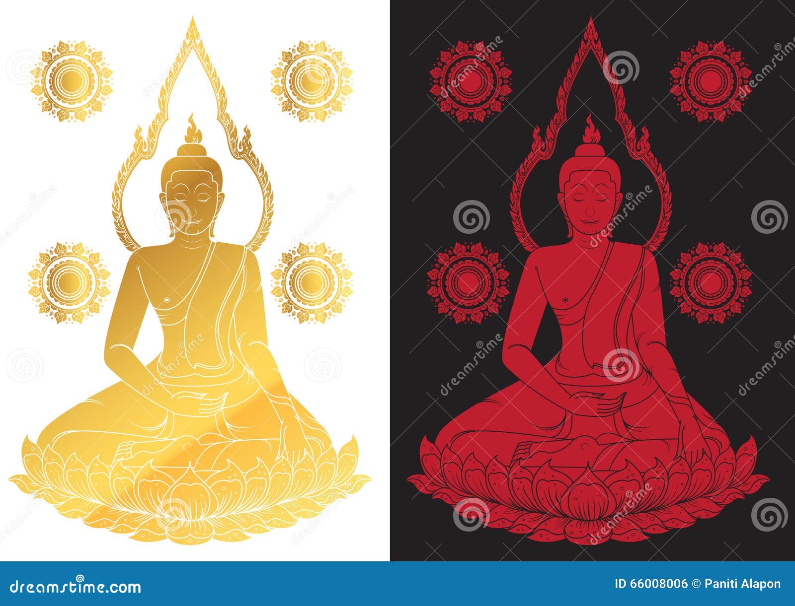 Buddha Vector Meditating In A Stupa Inspired By Borobudur Temple ...