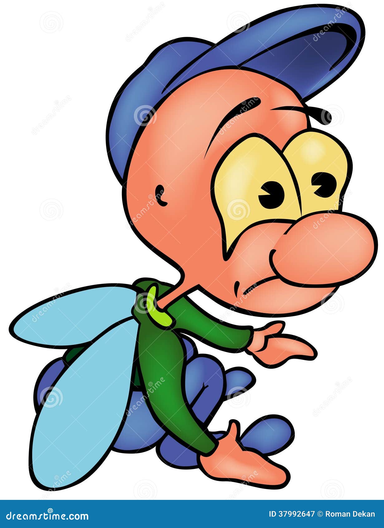 Sitting Bug with Hat stock vector. Illustration of beetle - 37992647