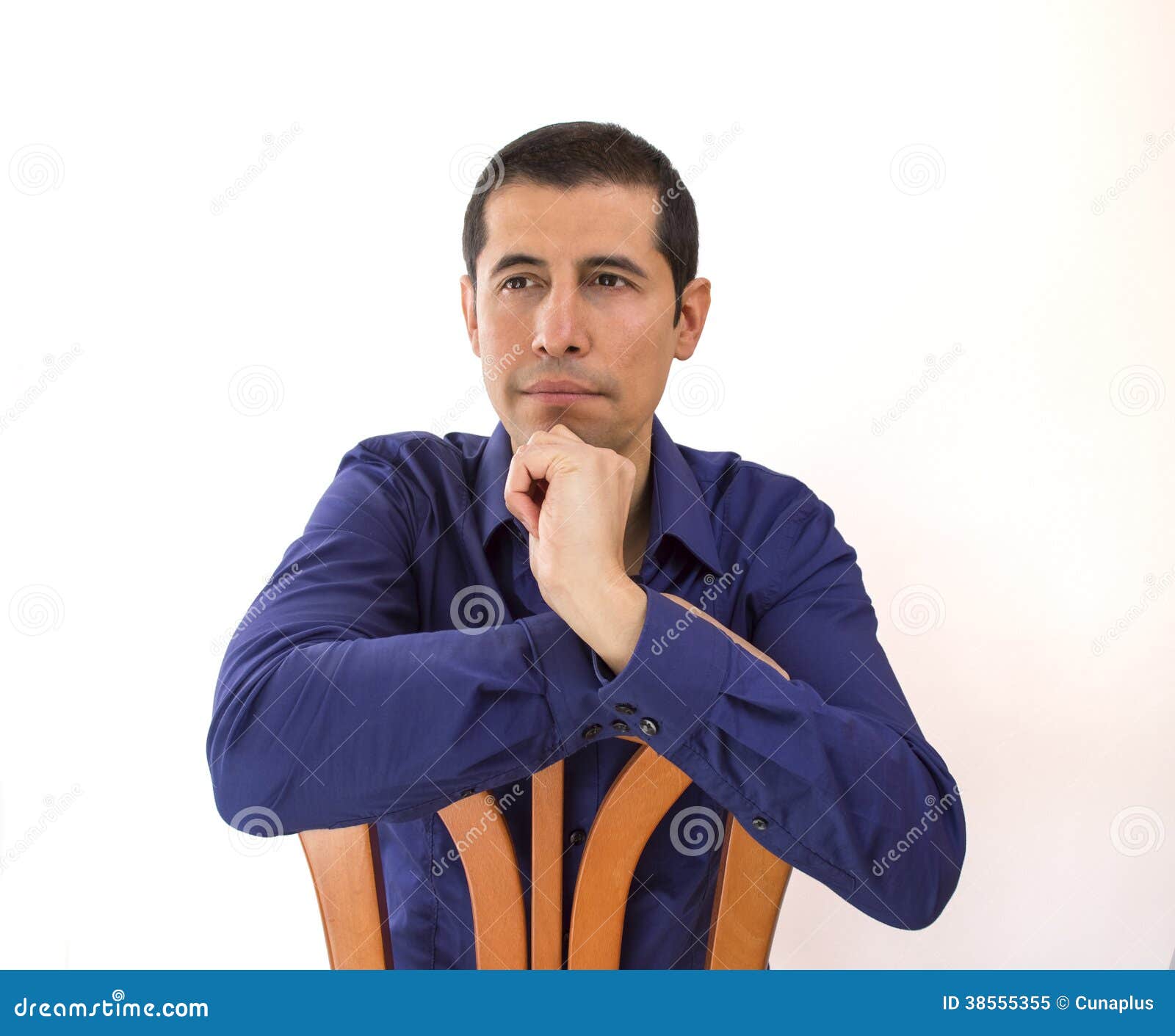 Sitting on a Chair and Thinking Stock Image - Image of adult, alertness ...