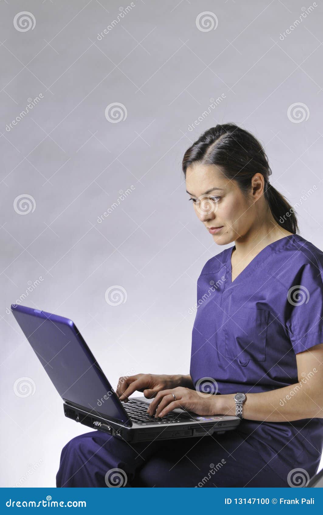 Sitting on Chair and Typing on the Computor. Stock Photo - Image of ...