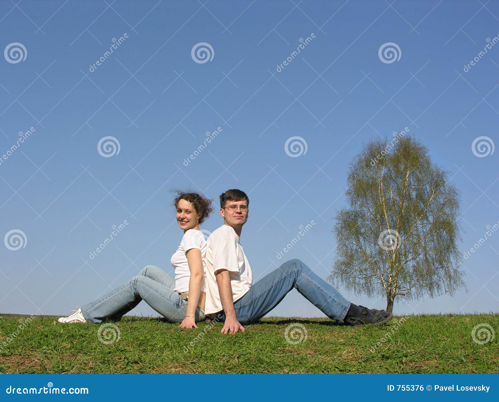Sitting couple. spring stock photo. Image of herb, people - 755376