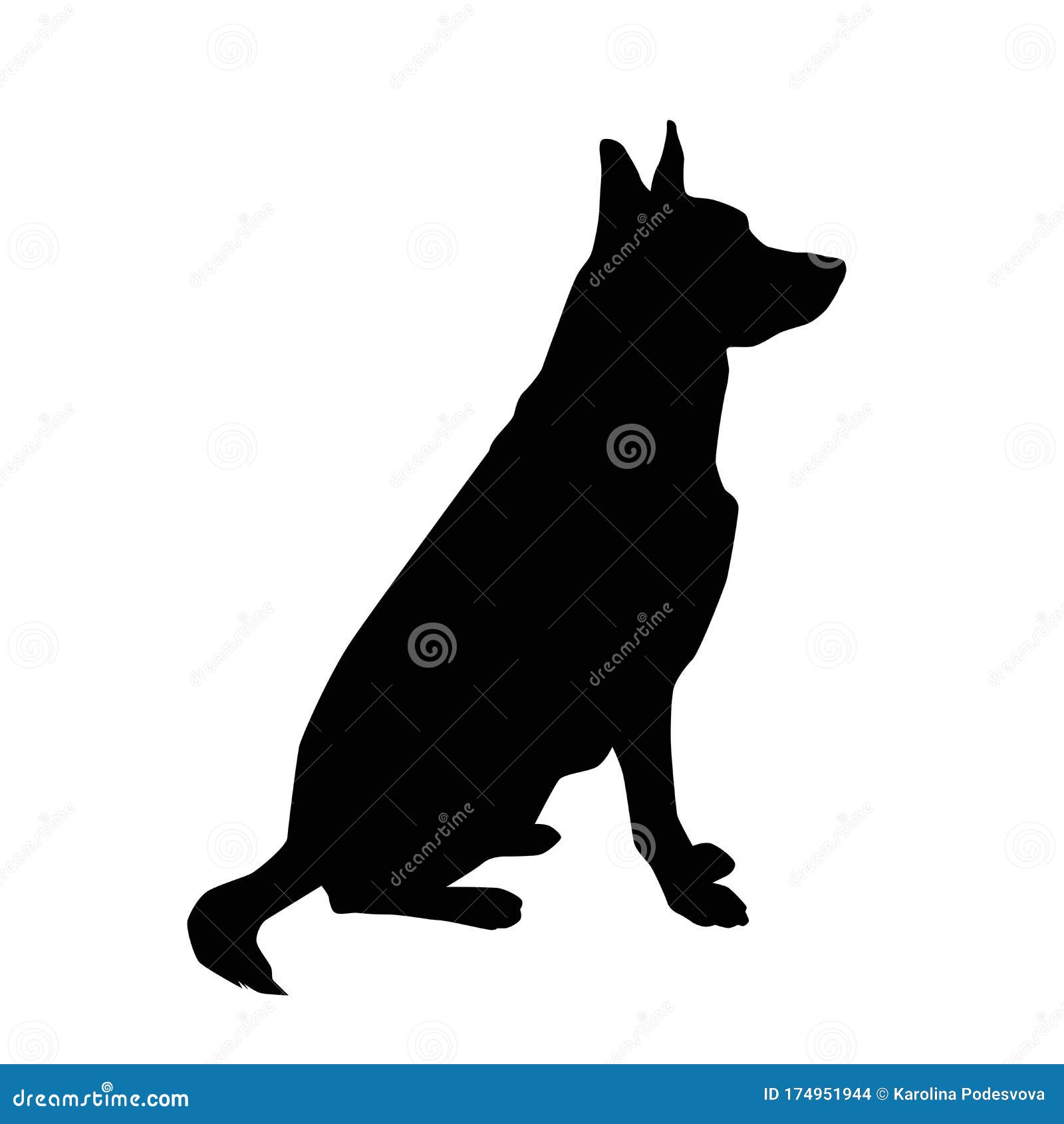 Sitting Dog Silhouette Vector