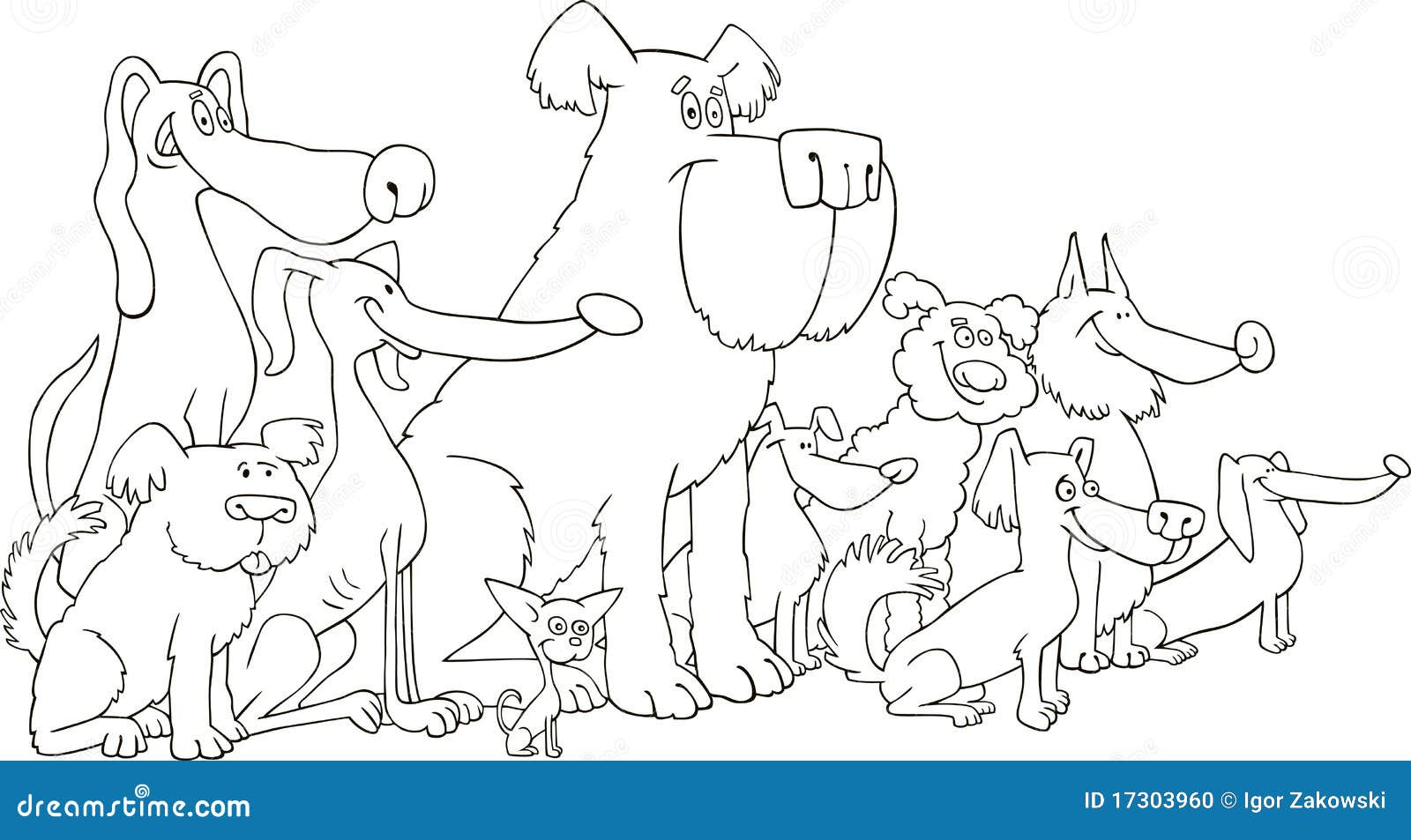 Sitting dogs for coloring stock vector. Illustration of hound - 17303960