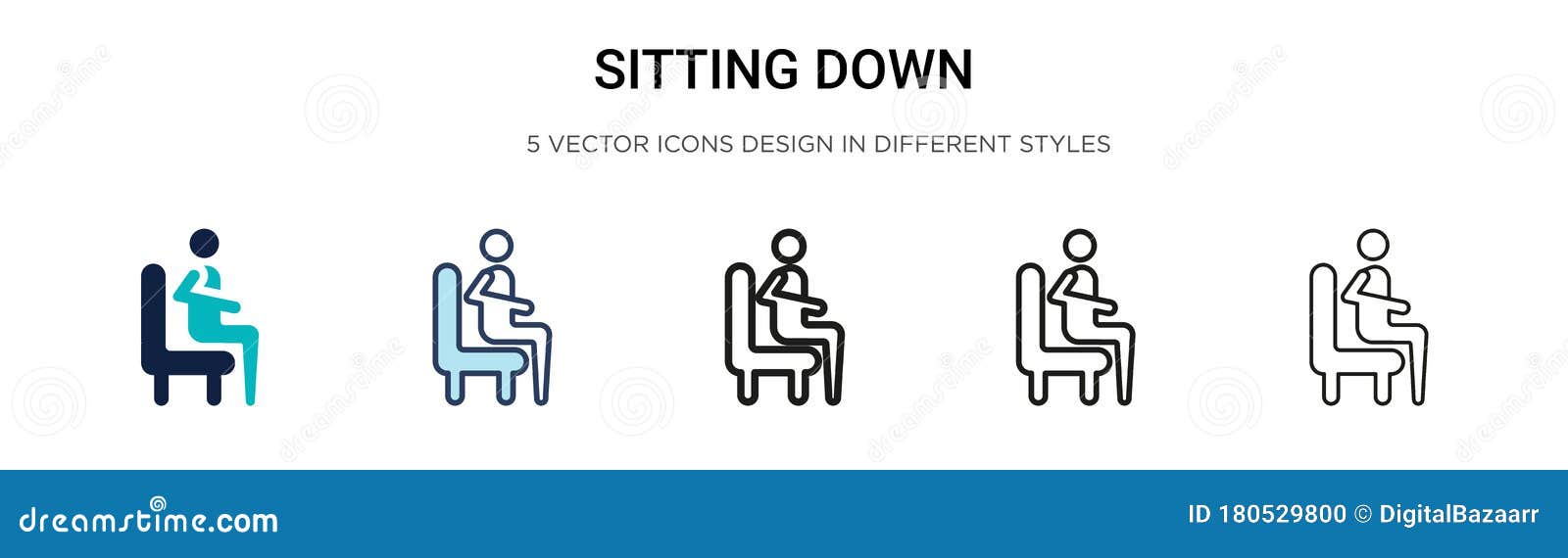 Sitting Down Icon in Filled, Thin Line, Outline and Stroke Style ...